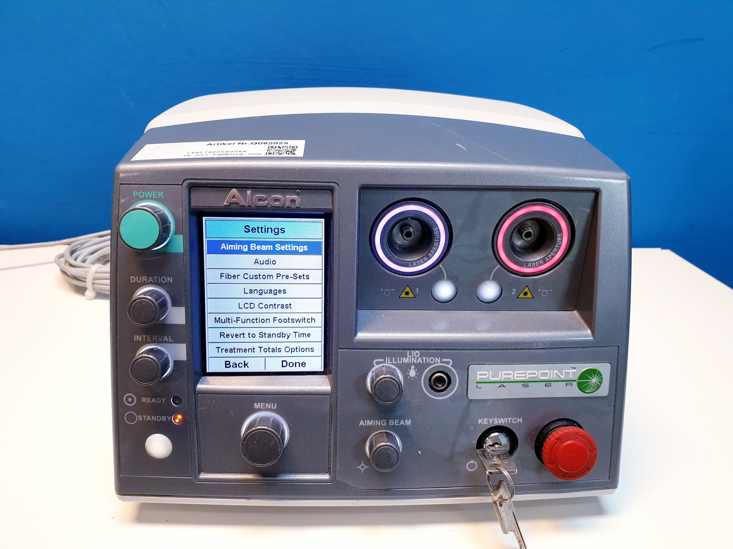 Alcon Purepoint Laser Photocoagulator 8065750597 – MTC Hamburg ...