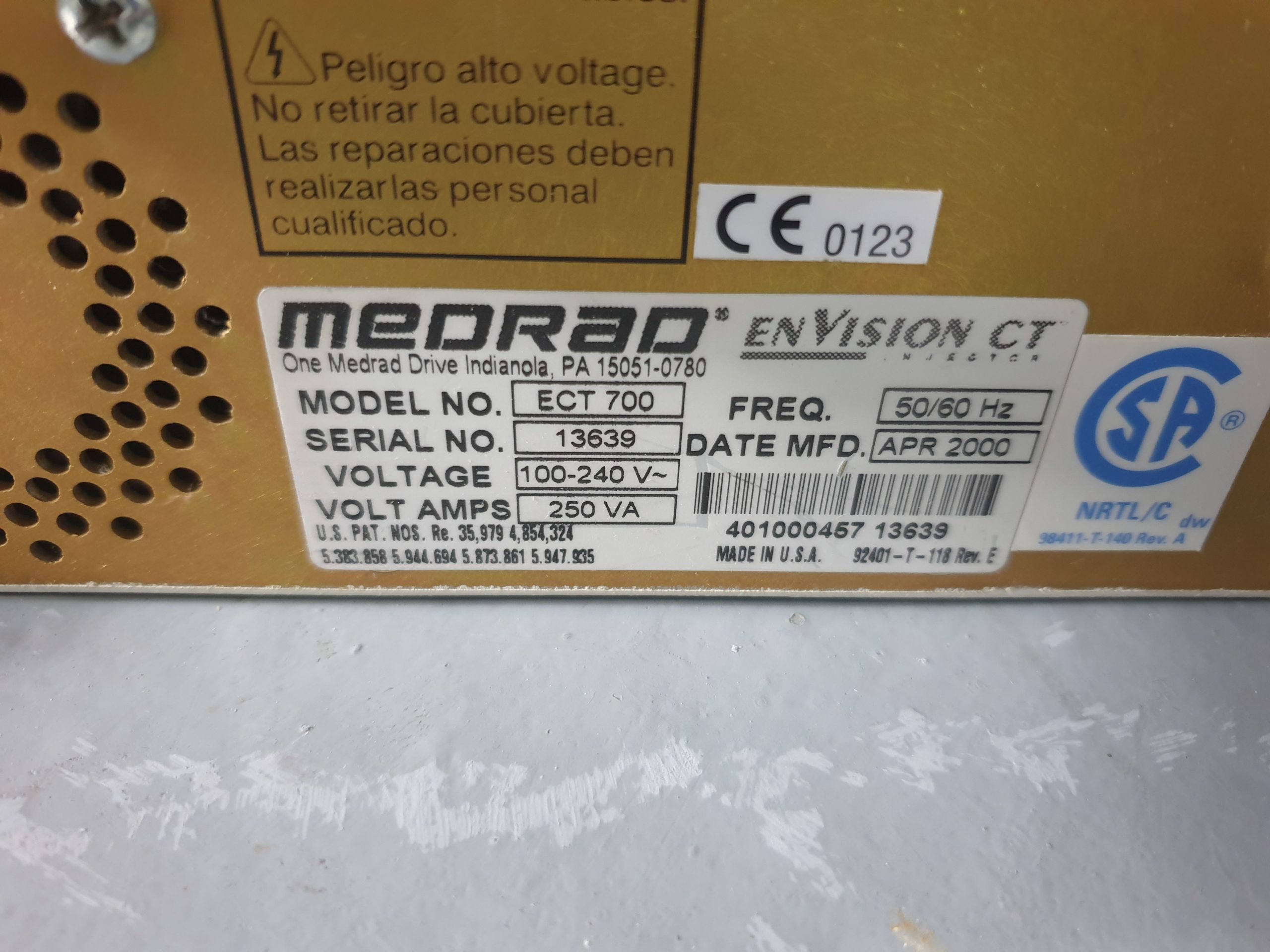 Medrad Envision CT Injektor EDU700 & ECT 700 With Injector – MTC ...