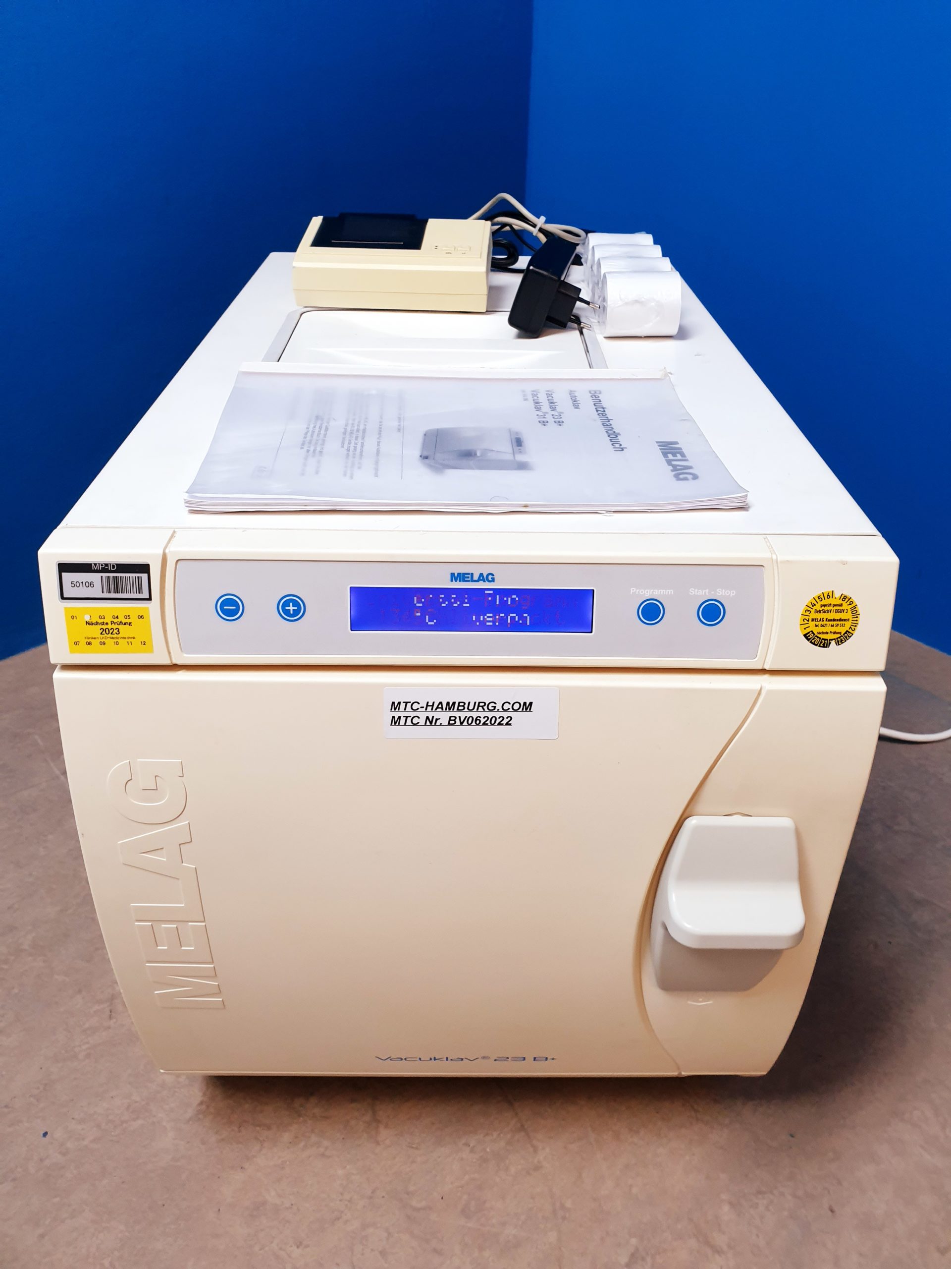 Melag Vacuklav 23B+ // 23 B+ mit Melag Printer – MTC Hamburg ...