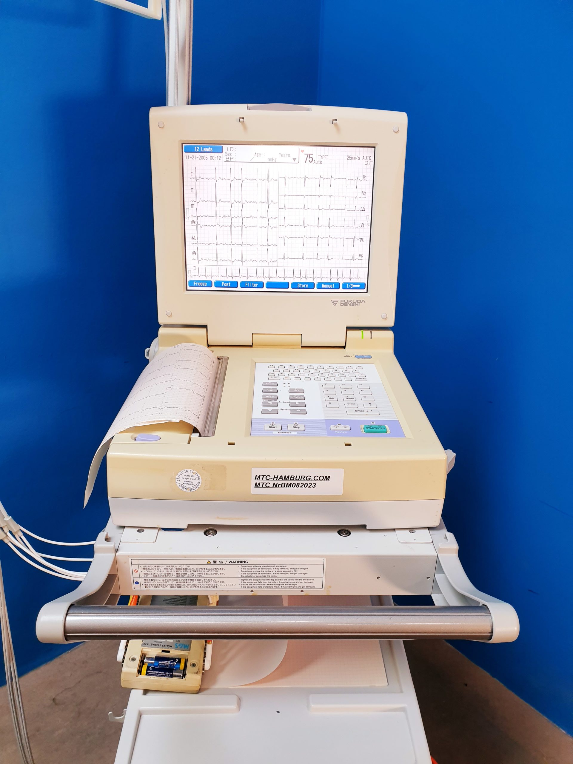 Fukuda Denshi CardiMax FX-7542 EKG Machine on Stand / Gestell mit with ...