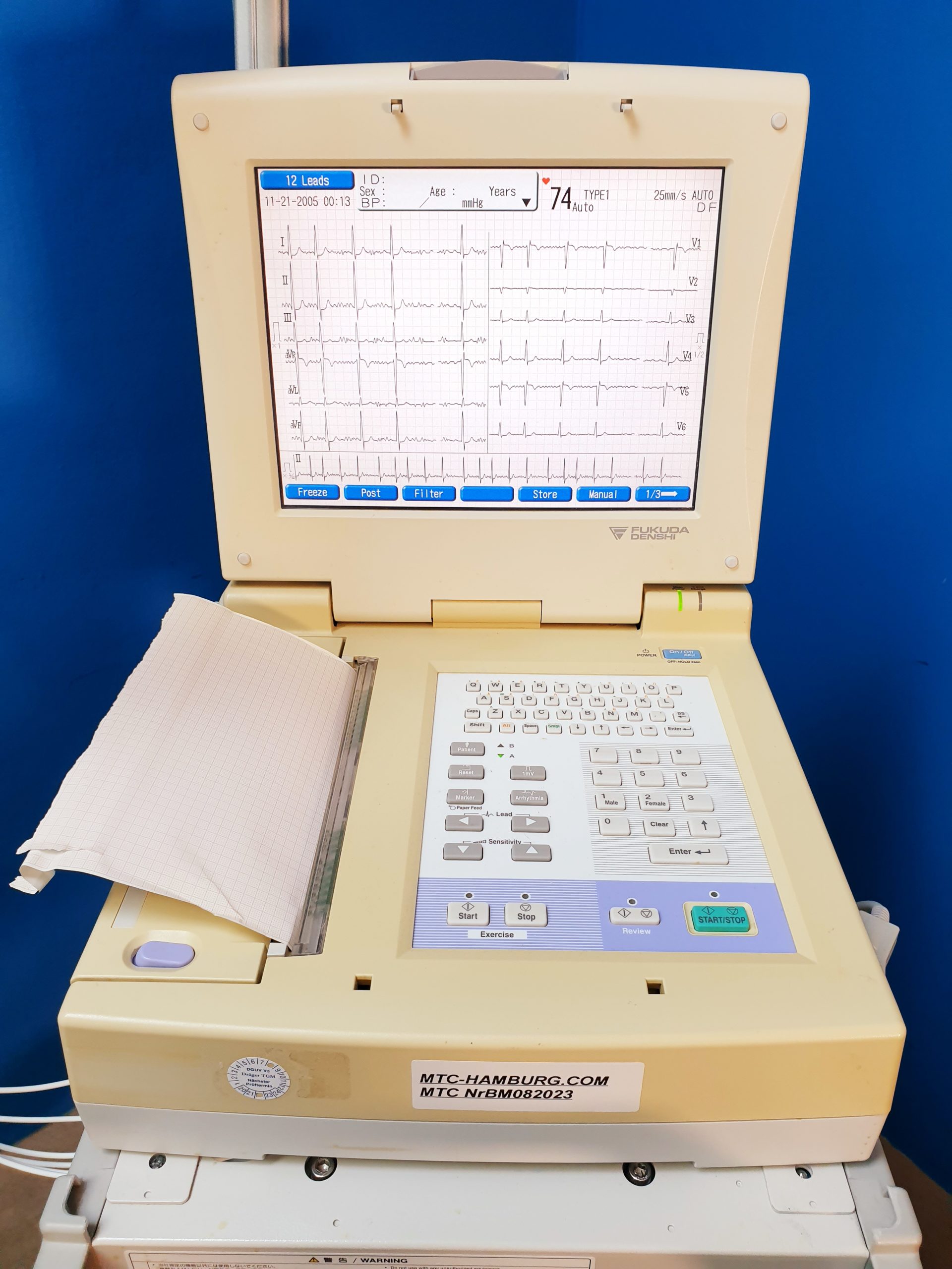 Fukuda Denshi CardiMax FX-7542 EKG Machine on Stand / Gestell mit with ...